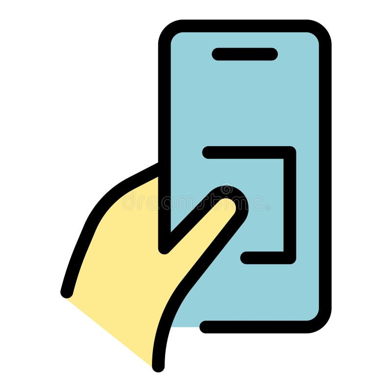 Holding Android Phone Icon Vector Flat Stock Vector - Illustration of ...