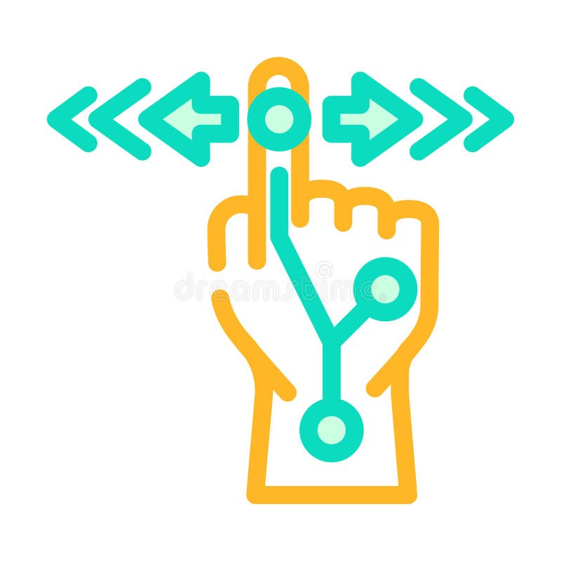 Gesture Control Augmented Reality Color Icon Vector Illustration Stock ...