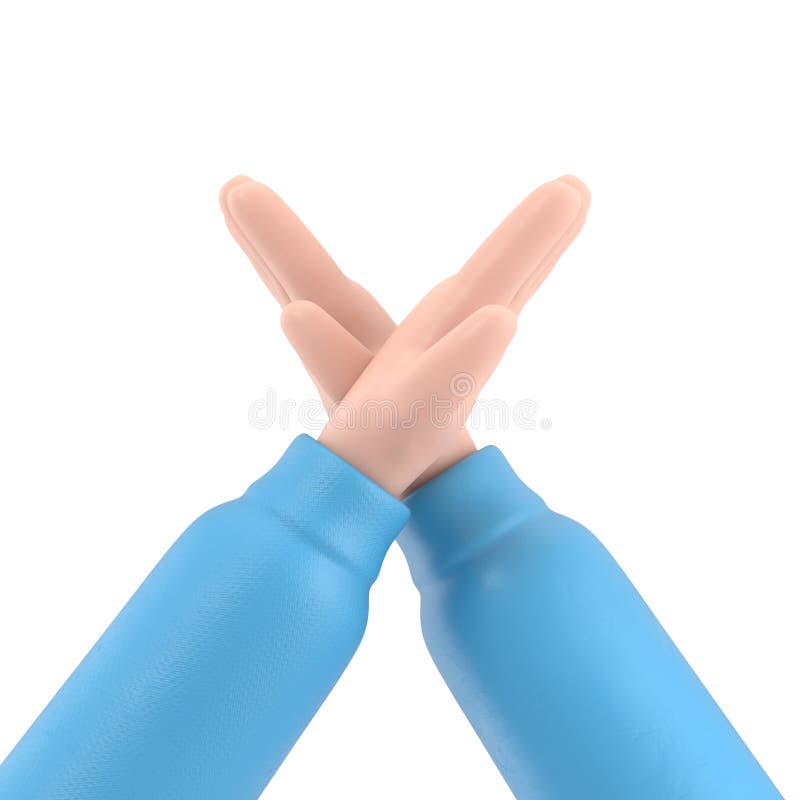 Gesture Crossed Hands Rejection Expression Crossing Arms Negative Symbol Stop Sign Saying No