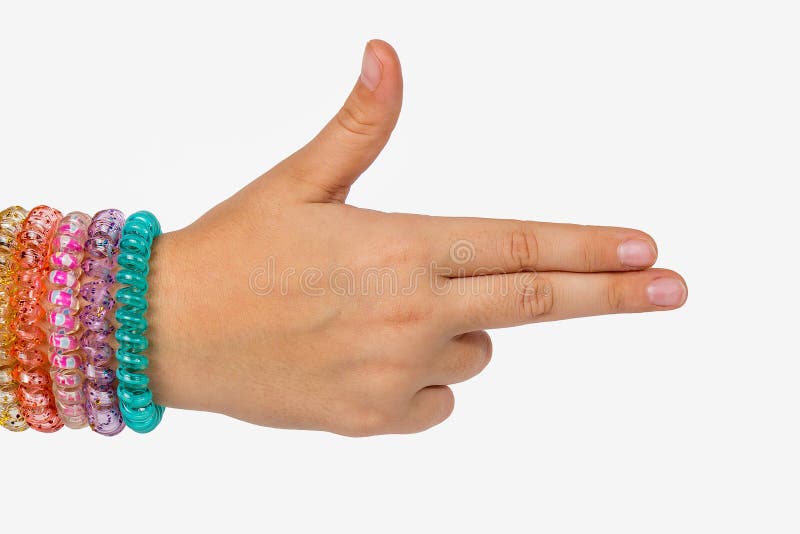 Gesture of a Gun. Hand Shows a Gun Stock Photo - Image of solution ...