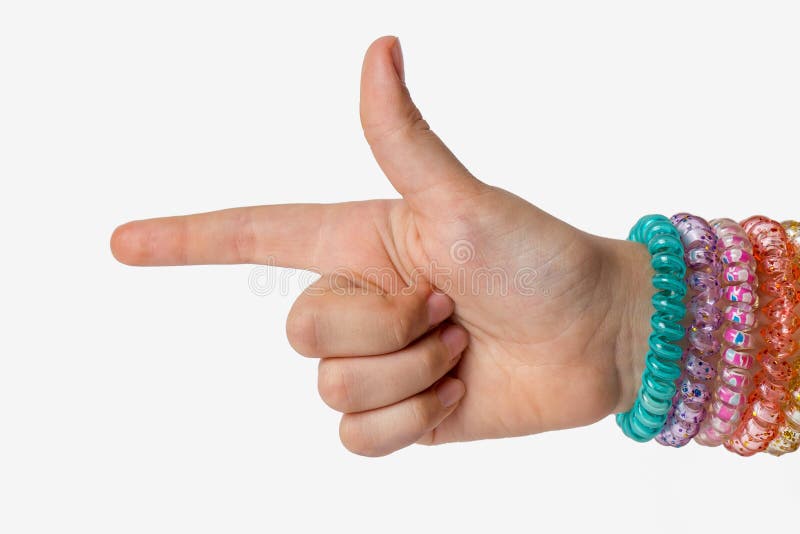 Gesture of a Gun. Hand Shows a Gun Stock Photo - Image of point ...