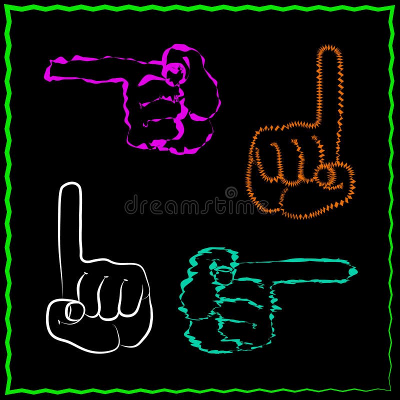 The Gesture of the Hand with an Extended Index Finger. Stock Vector ...