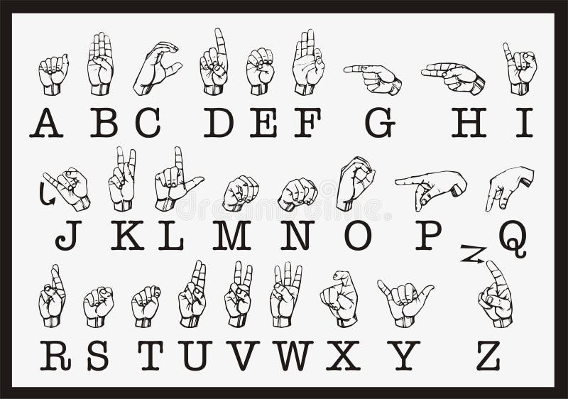 Sign Language Chart stock illustration. Illustration of speak - 23615492