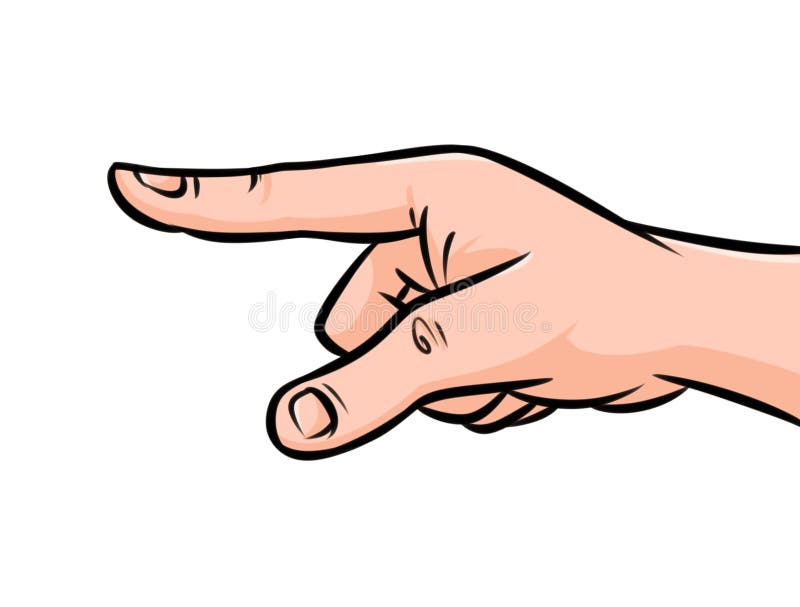 Gesture Hand Pointer Cartoon Illustration Stock Illustration ...