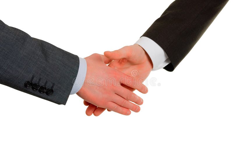 Gesture of hand shake stock image. Image of isolated - 13910827