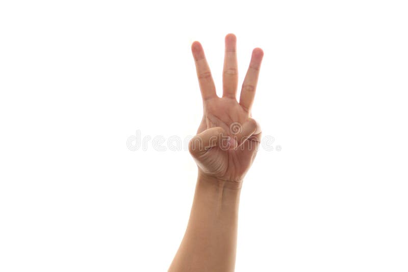 Number Three OK Sign stock photo. Image of message, palm - 108132068