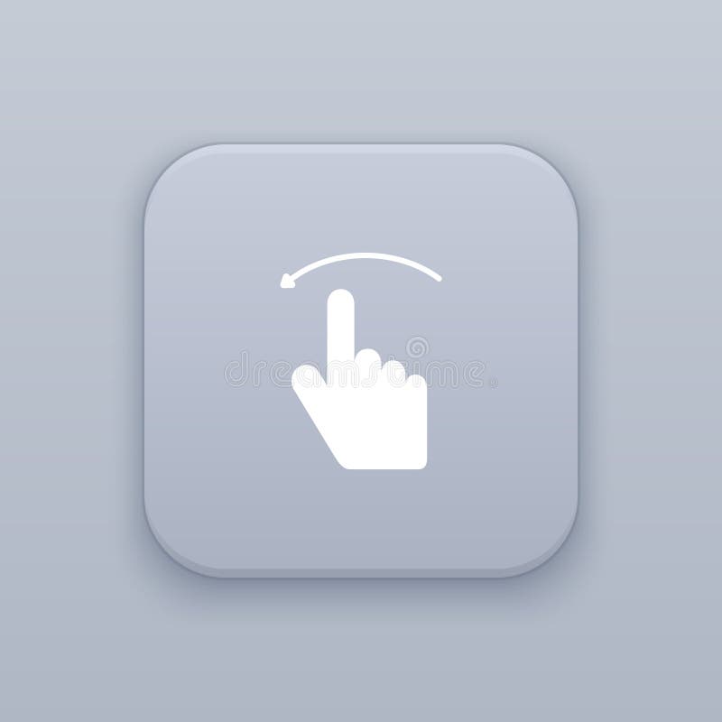 Gesture Hand Slide Left Gray Vector Button with White Icon Stock Vector ...