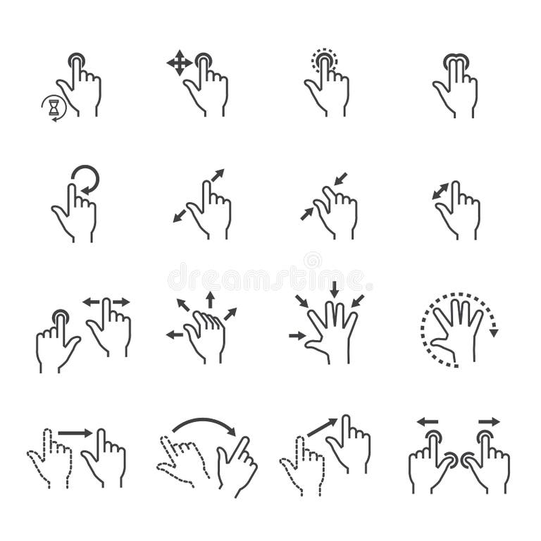 Icon Touch Gesture Stock Illustrations – 31,239 Icon Touch Gesture ...