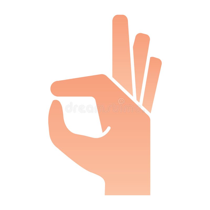 Gesture Okay Flat Icon. Ok Hand Gesture Vector Illustration Isolated on ...
