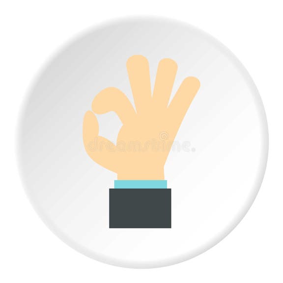 Gesture Okay Icon, Flat Style Stock Vector - Illustration of consent ...