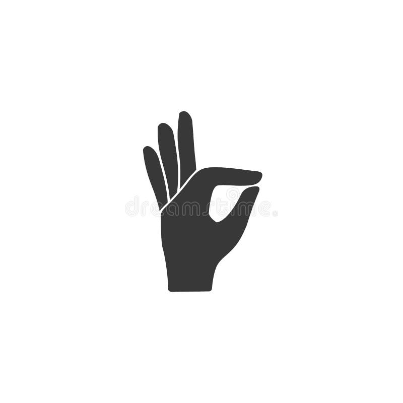 Gesture Okay Solid Icon. Ok Hand Gesture Vector Illustration Isolated ...