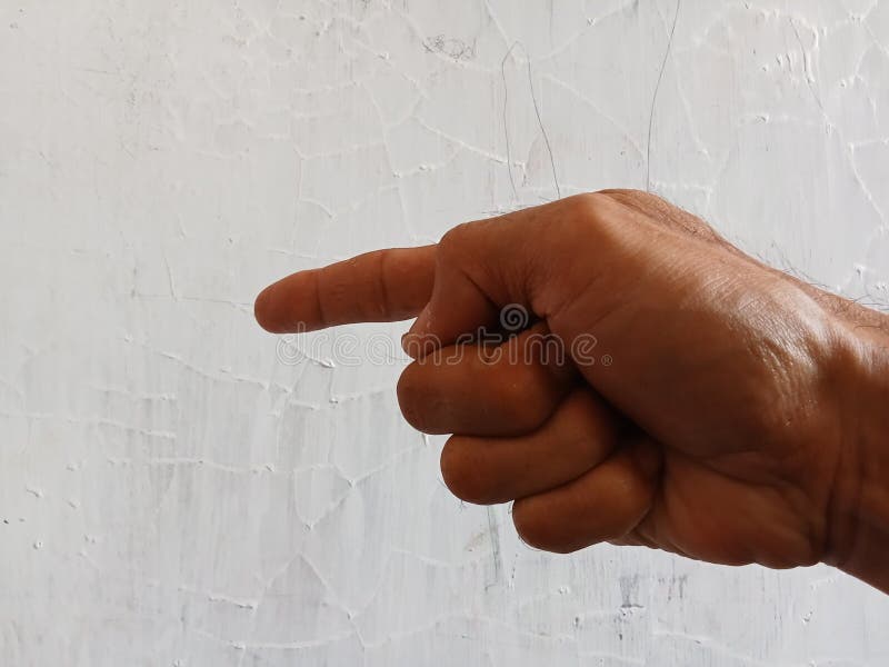 A Gesture of Pointing at Something with the Index Finger Stock Image ...