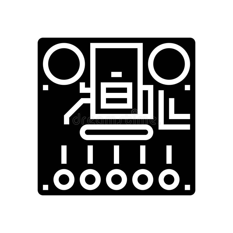 Gesture Recognition Sensor Glyph Icon Vector Illustration Stock ...