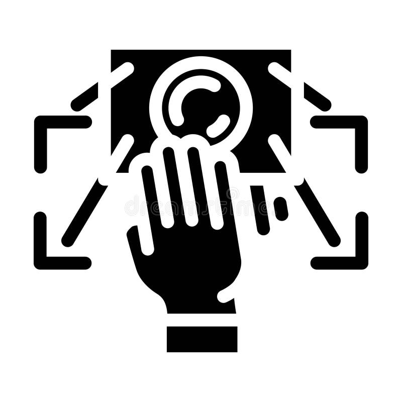 Gesture Recognition Sensor Glyph Icon Vector Illustration Stock ...