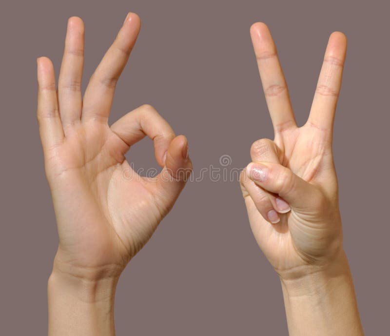 Two fingers stock image. Image of thumb, sign, language - 7288499