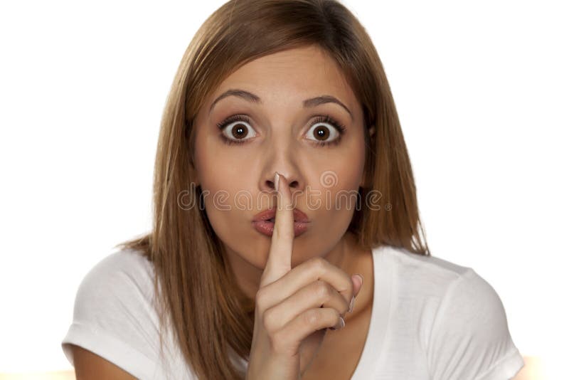 Gesture of silence stock photo. Image of young, gesture - 66539620