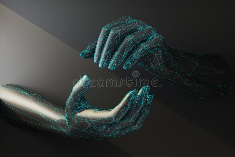 Gesture with Two Black Hands Holding an Invisible Stock Illustration ...