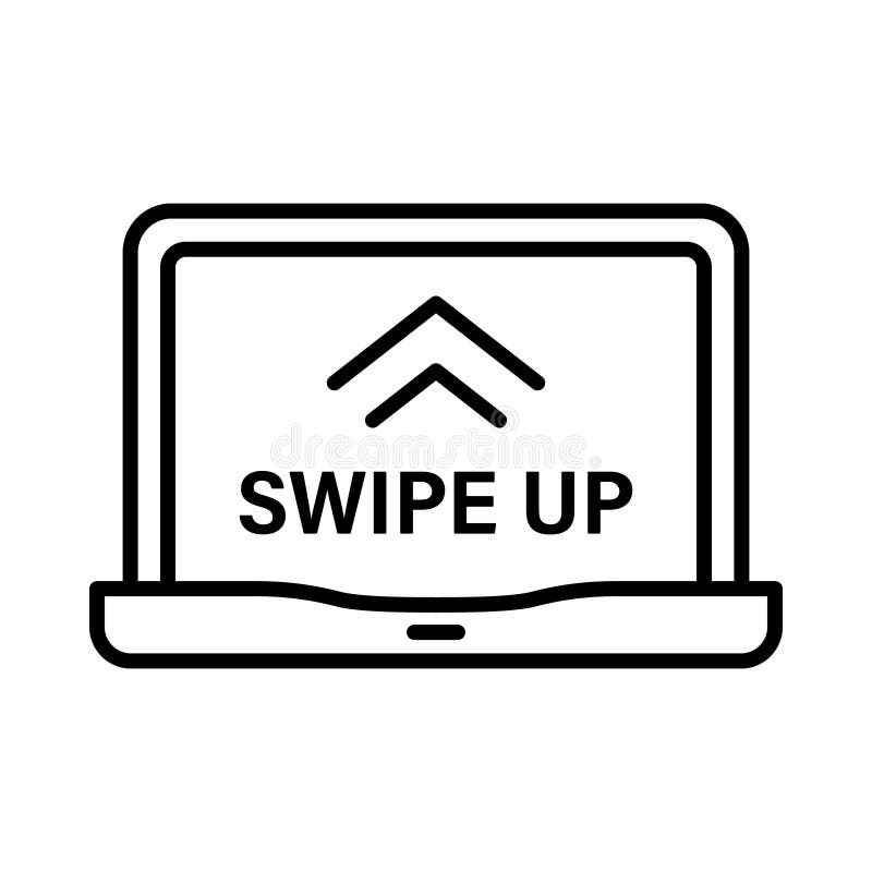 Gesture Up on Computer Touch Screen Line Icon. Swipe Up in Laptop ...