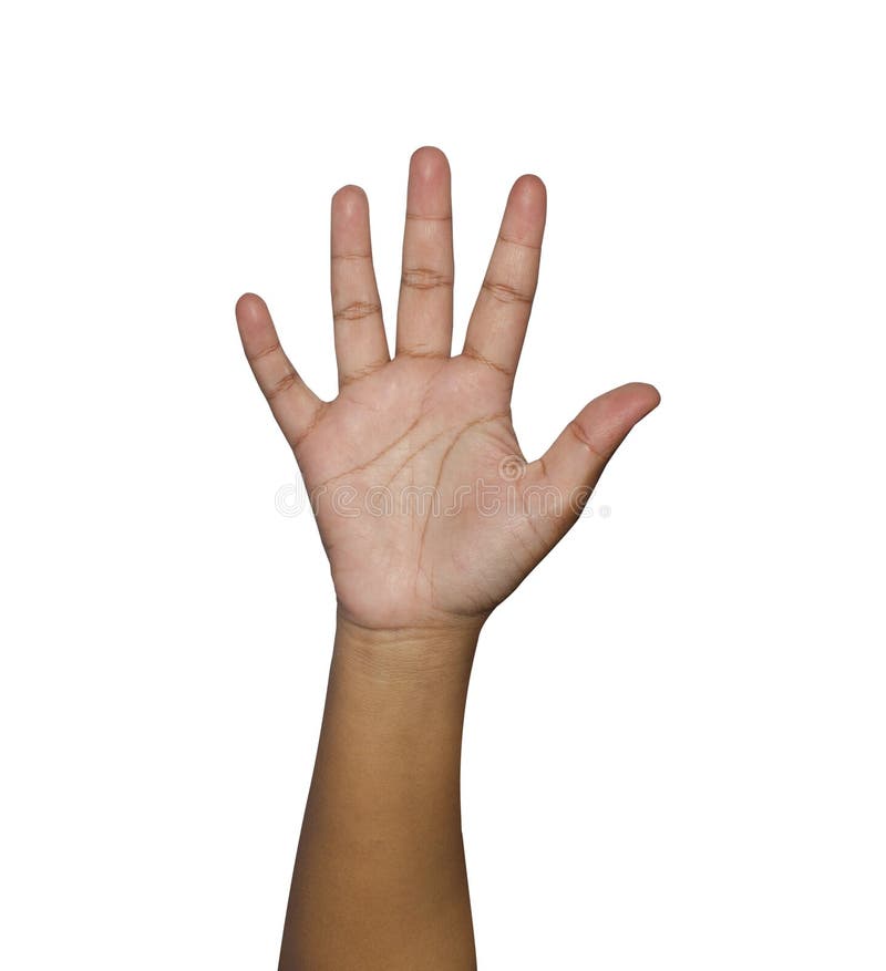 Stop Hand Sign. Warning of Danger. Isolated on White Background Stock ...