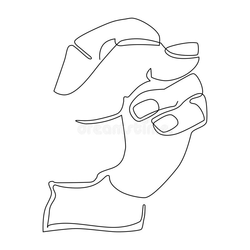 Fist Continuous Line Draw Design Vector Illustration. Sign and Symbol ...