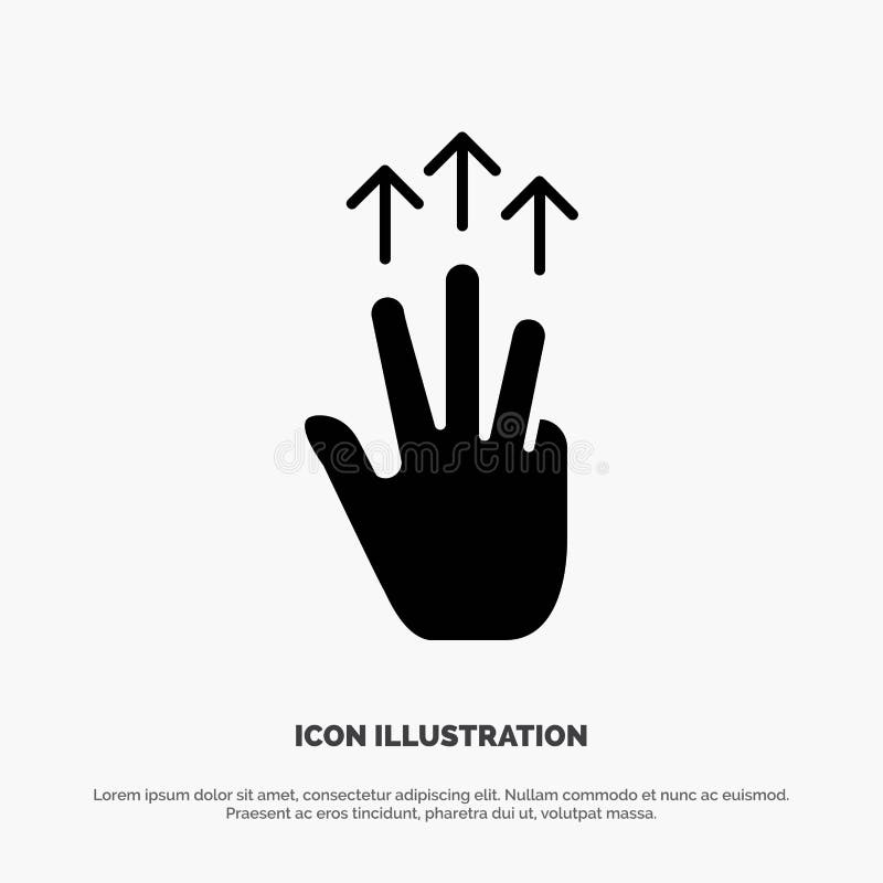 Gestures, Hand, Mobile, Three Finger, Touch Solid Glyph Icon Vector ... Gestures, Hand, Mobile, Three Finger, Touch Solid Glyph Icon Vector ...