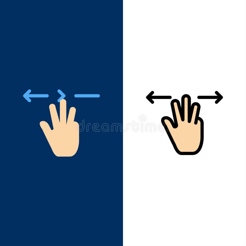Gestures, Hand, Mobile, Three Fingers Icons. Flat and Line Filled Icon ... Gestures, Hand, Mobile, Three Fingers Icons. Flat and Line Filled Icon ...