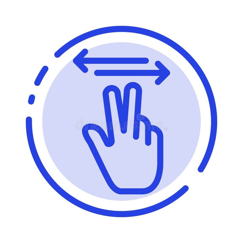 Gestures, Hand, Mobile, Touch Blue Dotted Line Line Icon Stock Vector ...
