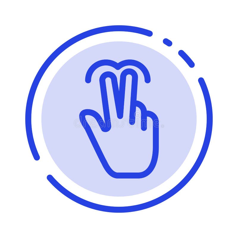 Gestures, Hand, Mobile, Touch, Tab Blue Dotted Line Line Icon Stock ...