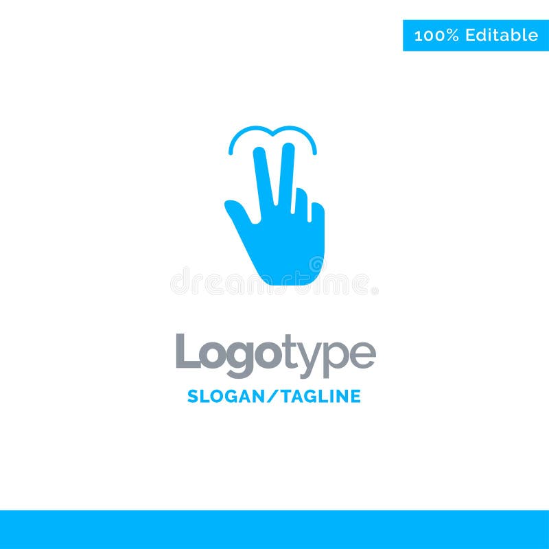 Gestures, Hand, Mobile, Touch, Tab Blue Solid Logo Template. Place for ...