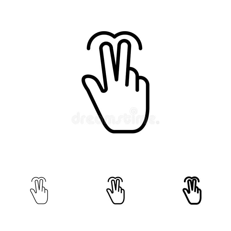 Gestures, Hand, Mobile, Touch, Tab Bold and Thin Black Line Icon Set ...