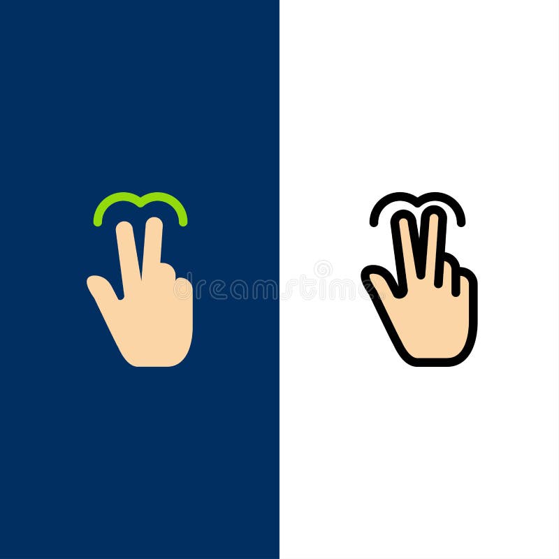 Gestures, Hand, Mobile, Touch, Tab Icons. Flat and Line Filled Icon Set ...