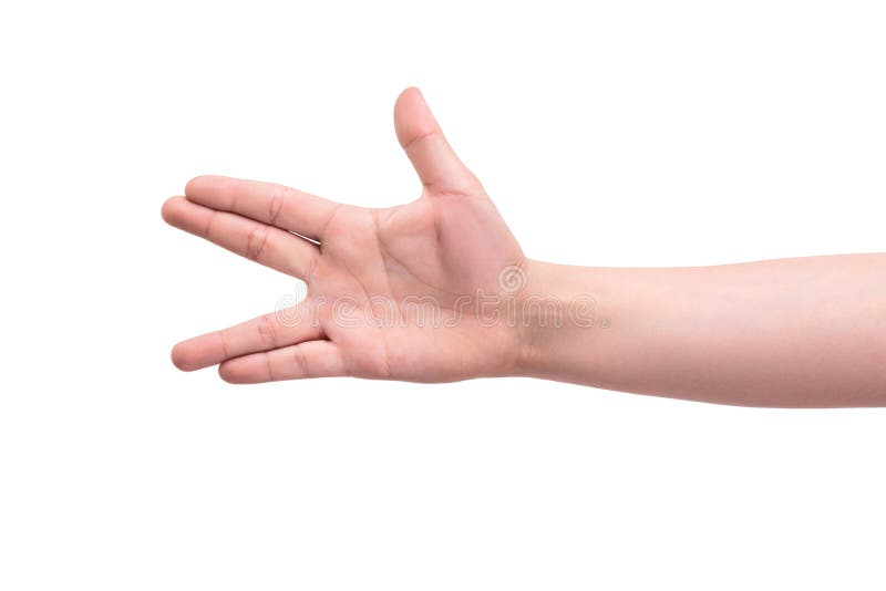 Gestures. One Person& X27;s Hand Shows Five Fingers Stock Photo - Image ...