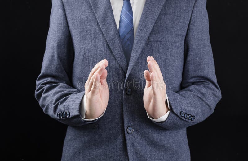 Men in Formal Suits Play with Their Phones with Their Hands Stock Image ...