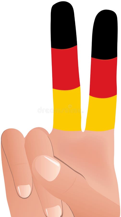 Gesturing Peace Sign in German Flag Stock Illustration - Illustration ...