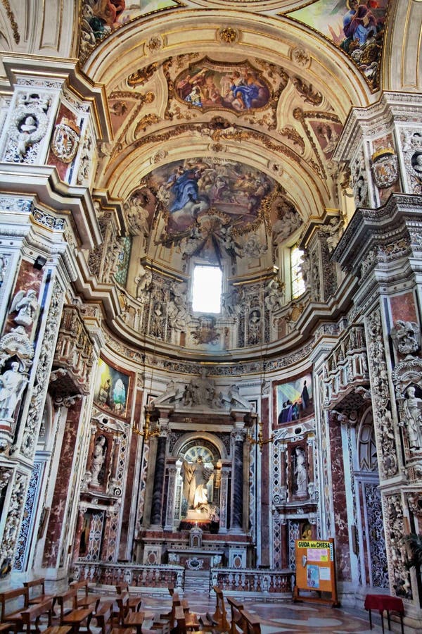 Gesu Church in Palermo Sicily Italy Stock Image - Image of culture ...