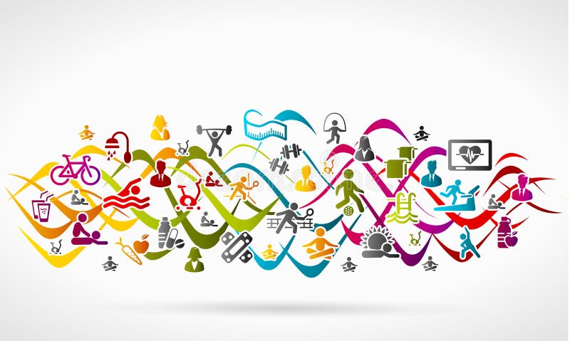 Gesunde Lebensdauer vektor abbildung. Illustration von hintergrund ...