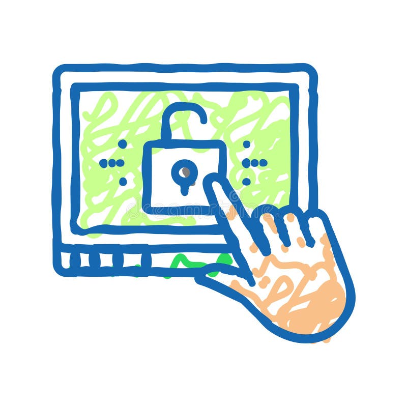 Get Access Registration Icon Doodle Illustration Stock Illustration ...