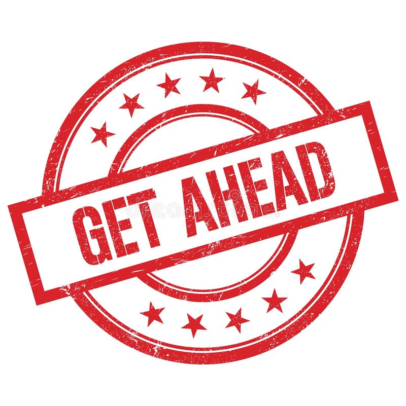 GET AHEAD Text Written on Red Vintage Round Stamp Stock Illustration ...