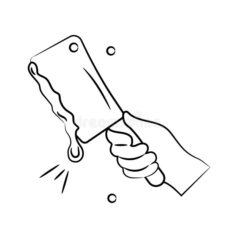 Get this Amazing Icon of Doodle Icon of Butcher Hand, Cleaver Knife ...