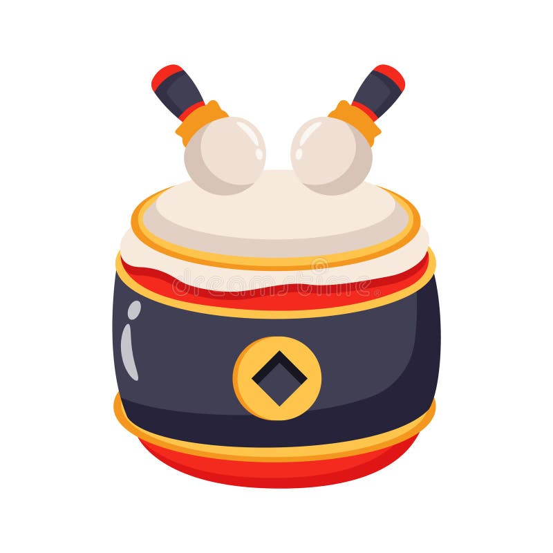 Traditional Red Taiko Drum with Drumsticks, Symbolizing Celebration and ...