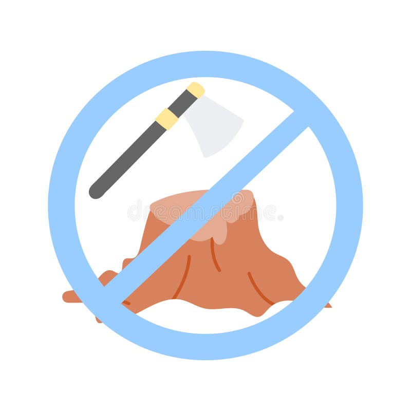 Get this Amazing Icon of Stop Cutting Trees Stock Vector - Illustration ...