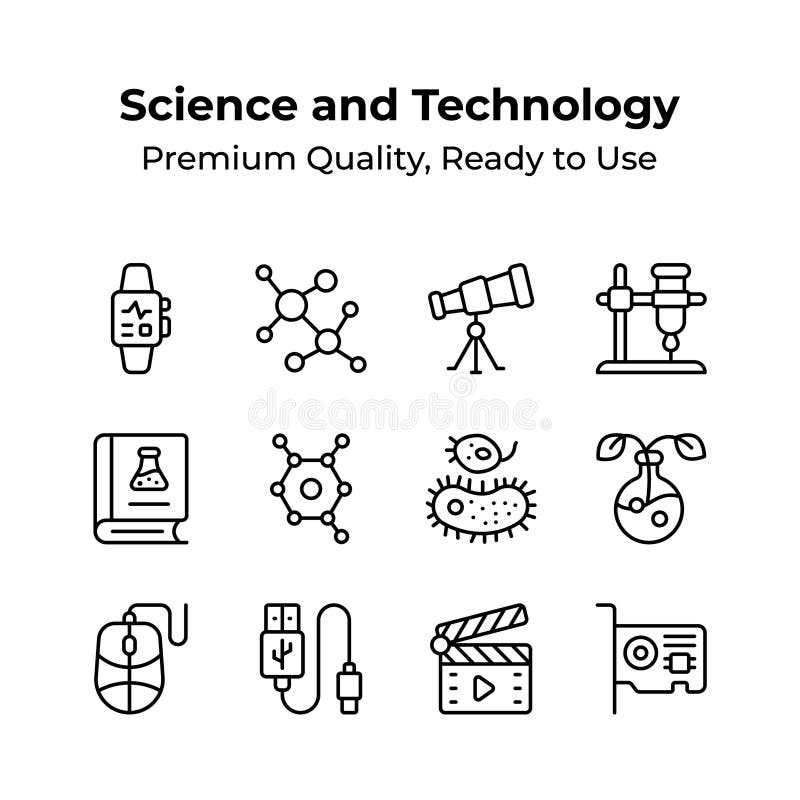 Get this Amazing Science and Technology Icons Set, Ready for Premium ...