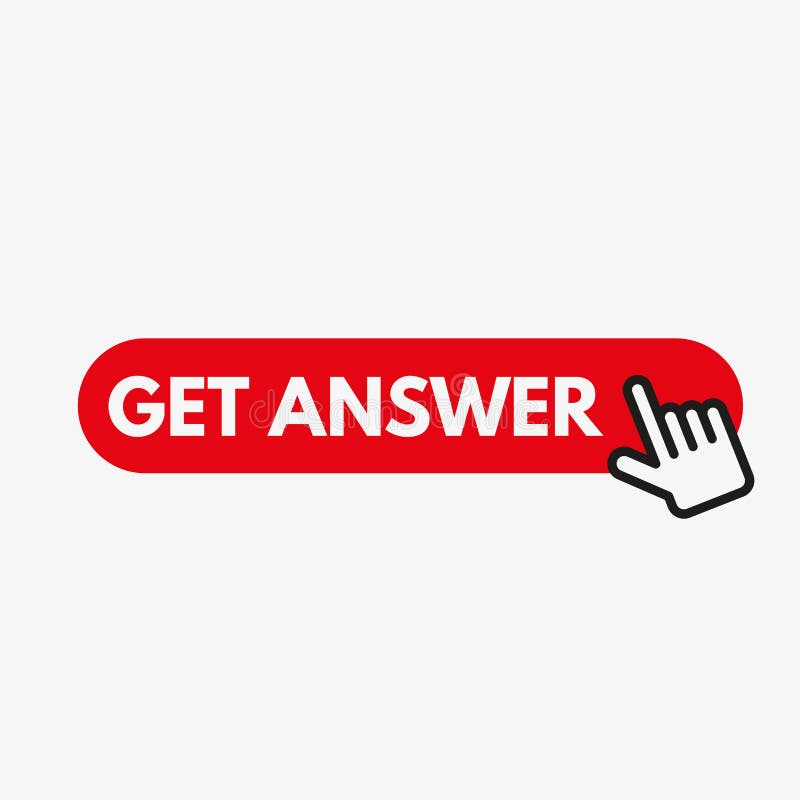 Get Answer Icon with Cursor Arrow and Click Button Stock Vector ...