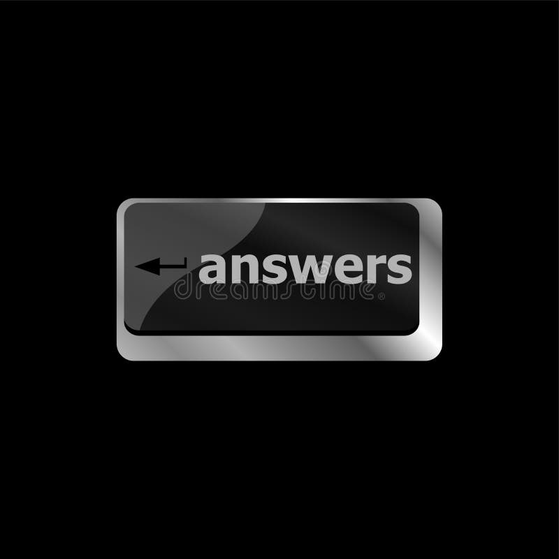 Get Answers Concept on the Modern Keyboard Keys Stock Illustration ...