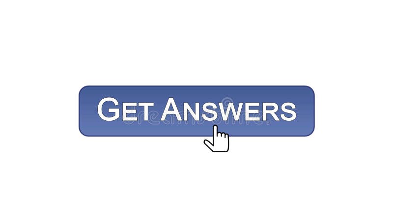 Get Answers Web Interface Button Clicked With Mouse Cursor Violet Color Design Stock