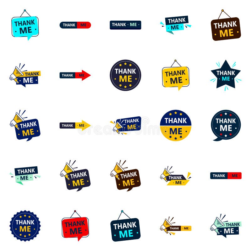 Get the Best Value with Our Pack of 25 Thank Me Banners Stock Vector ...