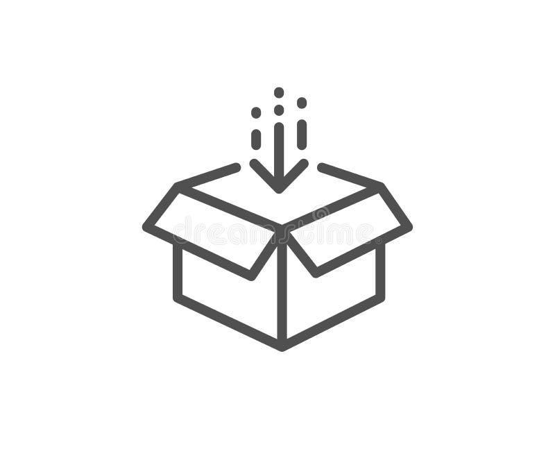 Get Box Line Icon. Open Delivery Parcel Sign. Cargo Package. Vector ...