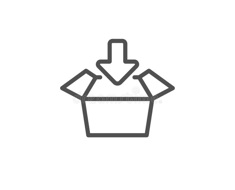 Get Box Line Icon. Open Delivery Parcel Sign. Cargo Package. Vector ...