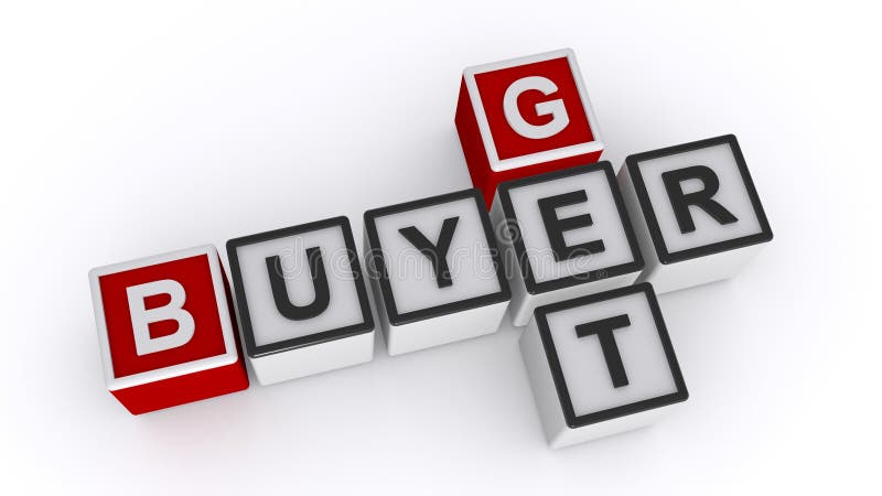 Get Buyer Word Block on White Stock Illustration - Illustration of sale ...