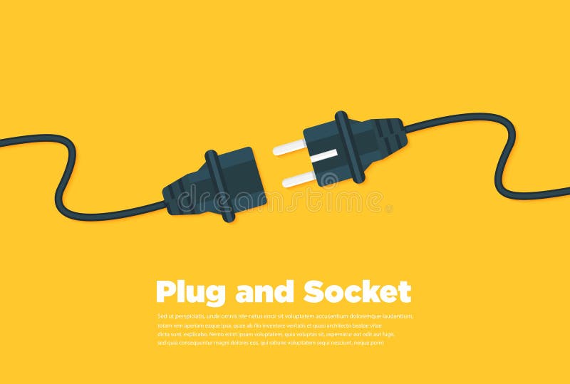 Get Connected Plug and Socket Flat Icon Stock Vector - Illustration of ...